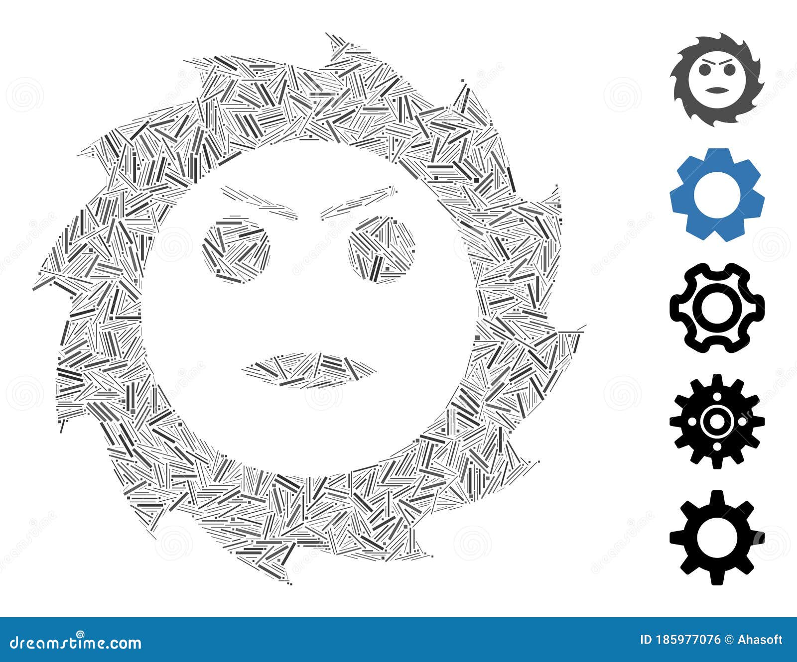 Dash Mosaic Gear Angry Smiley Icon Stock Illustration - Illustration of ...