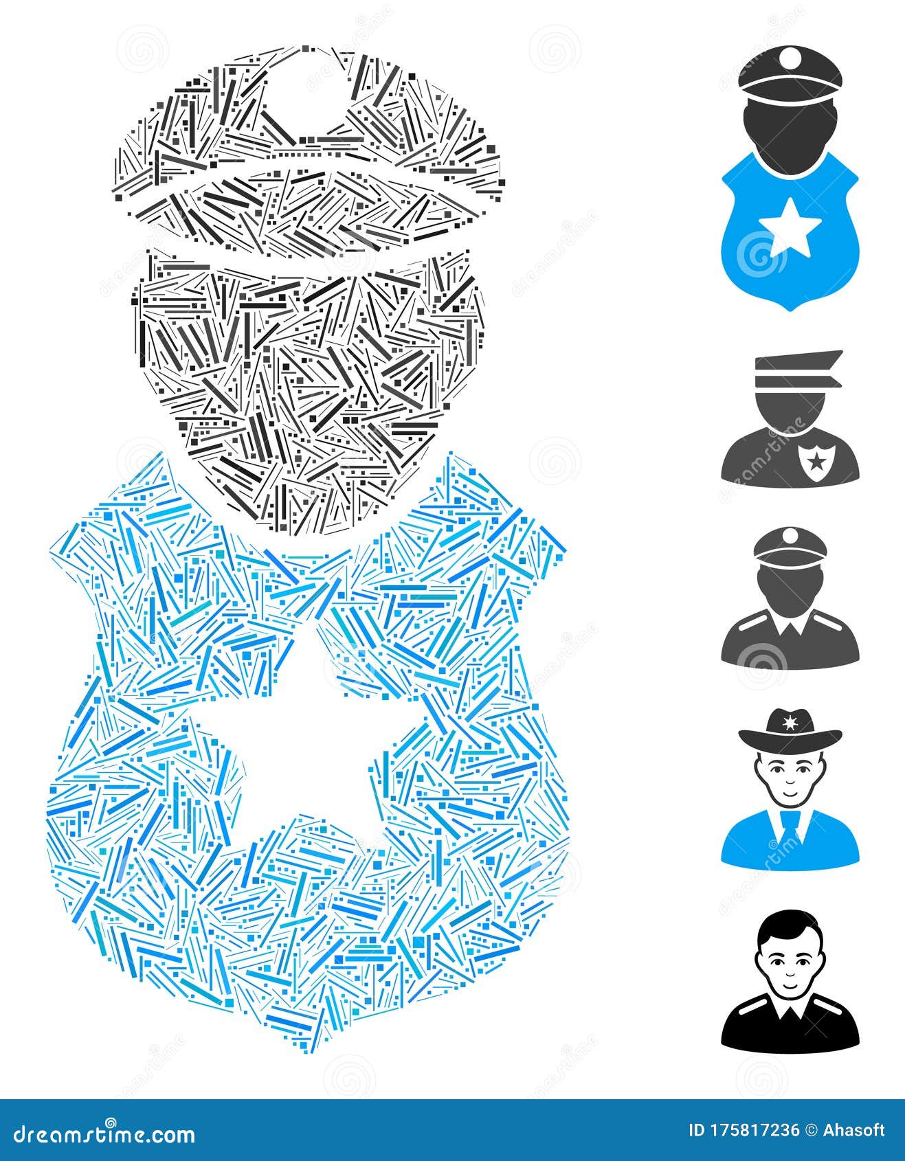 Dash Mosaic Guard Man Icon stock illustration. Illustration of patrol ...