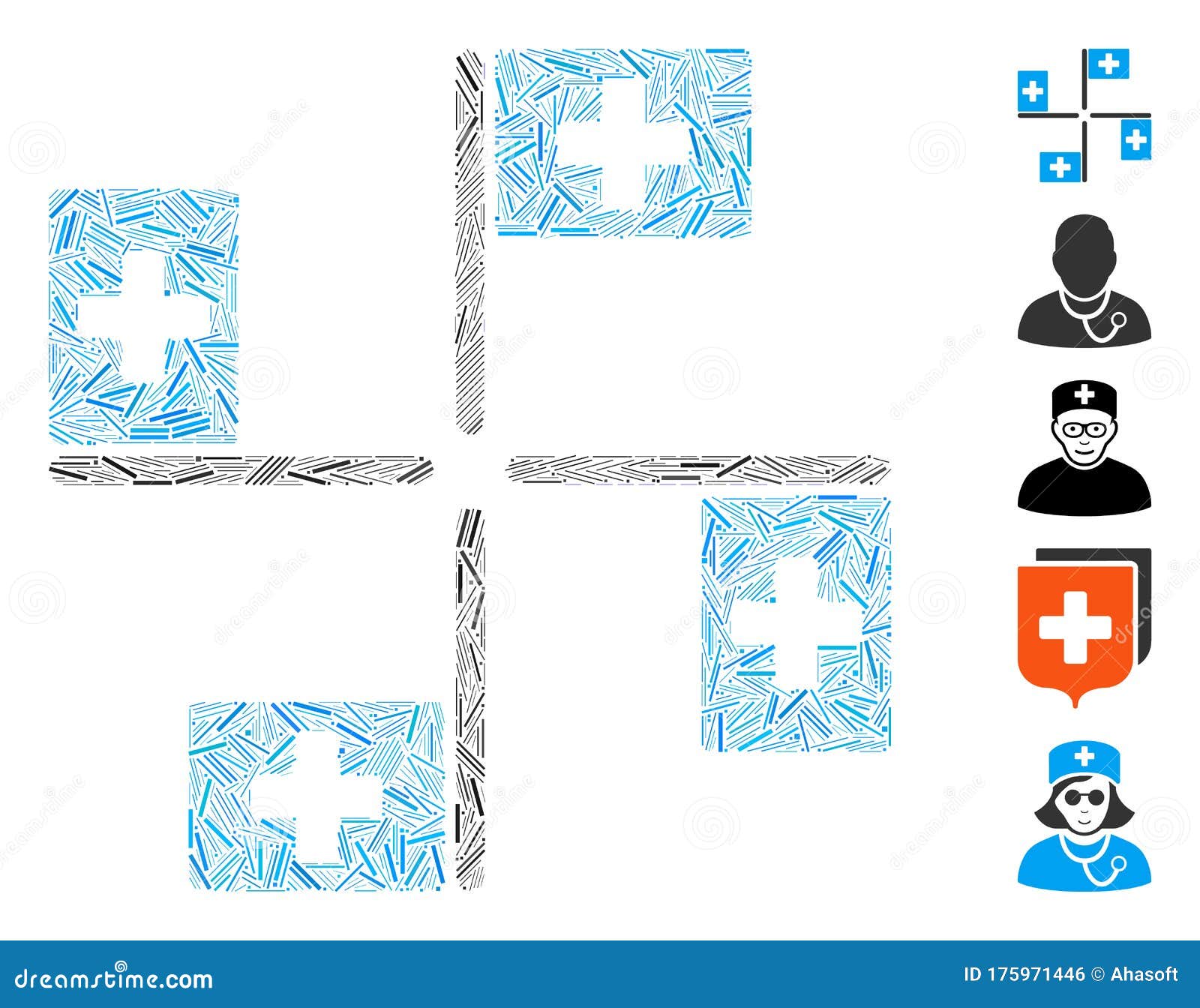 Dash Mosaic Hospital Flags Icon Stock Illustration - Illustration of ...