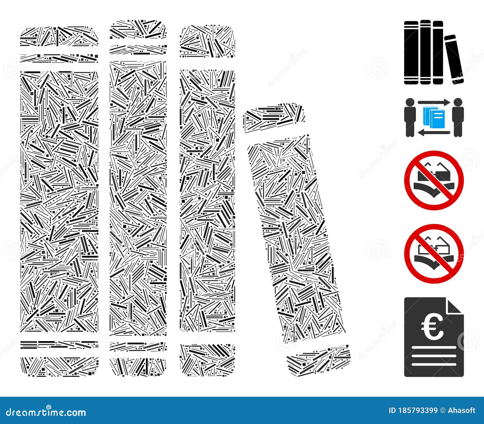 Dash Mosaic Library Books Icon Stock Illustration - Illustration of ...