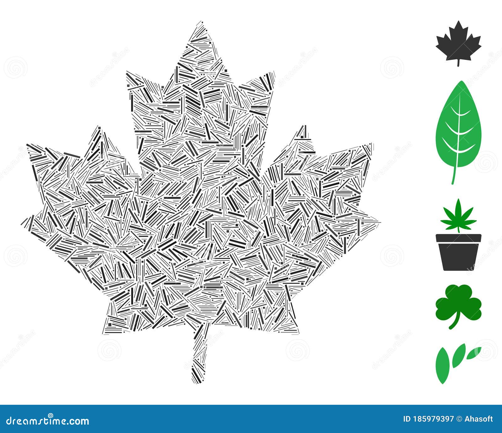 Dash Mosaic Maple Leaf Icon Stock Illustration - Illustration of design ...