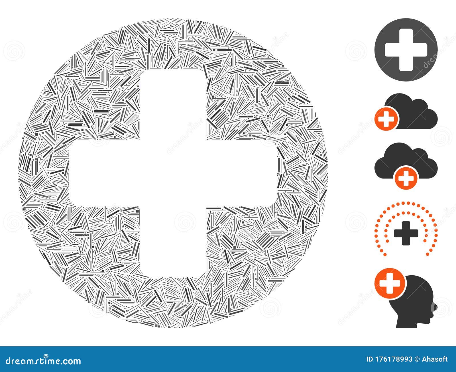 Dash Mosaic Medical Rounded Cross Icon Stock Illustration ...
