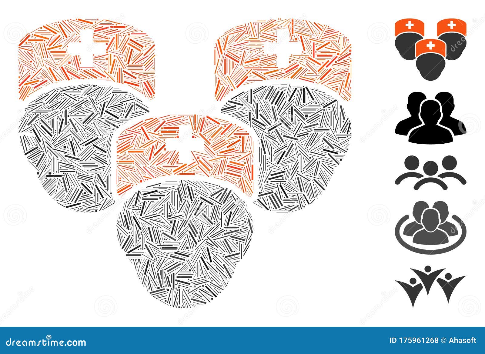 Dash Mosaic Medical Staff Icon Stock Illustration - Illustration of ...