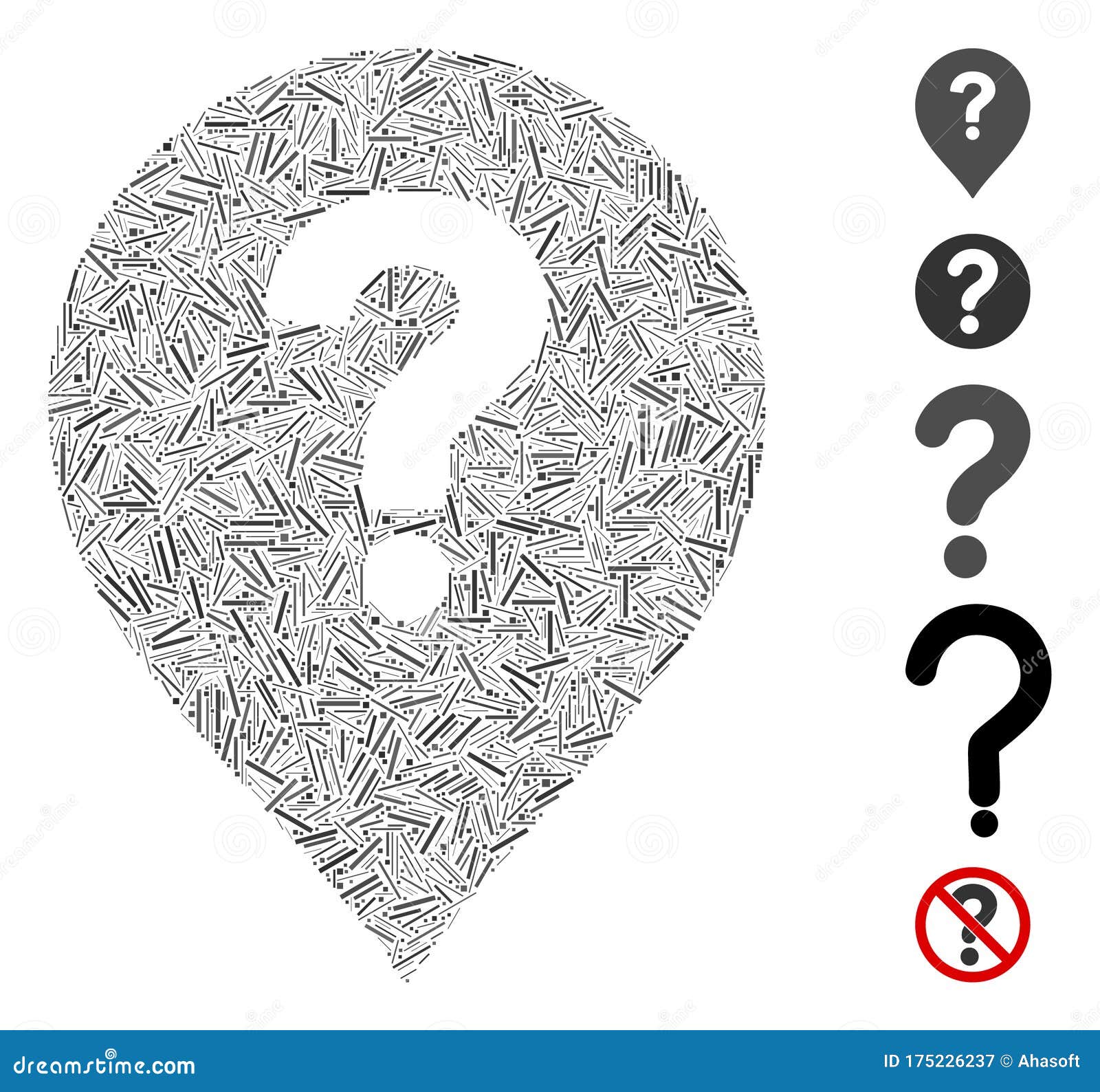 Dash Mosaic Question Marker Icon Stock Illustration - Illustration of ...