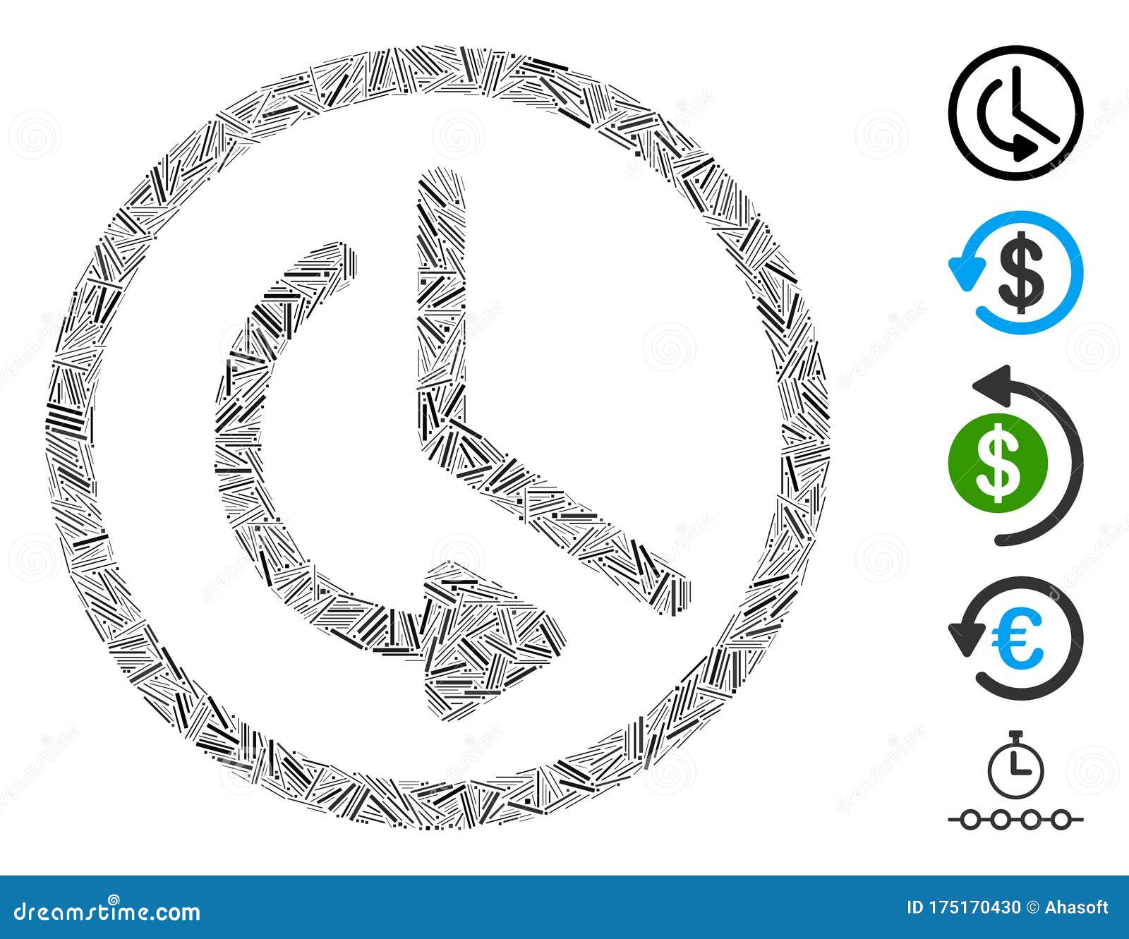 Dash Mosaic Rollback Time stock illustration. Illustration of cancel ...