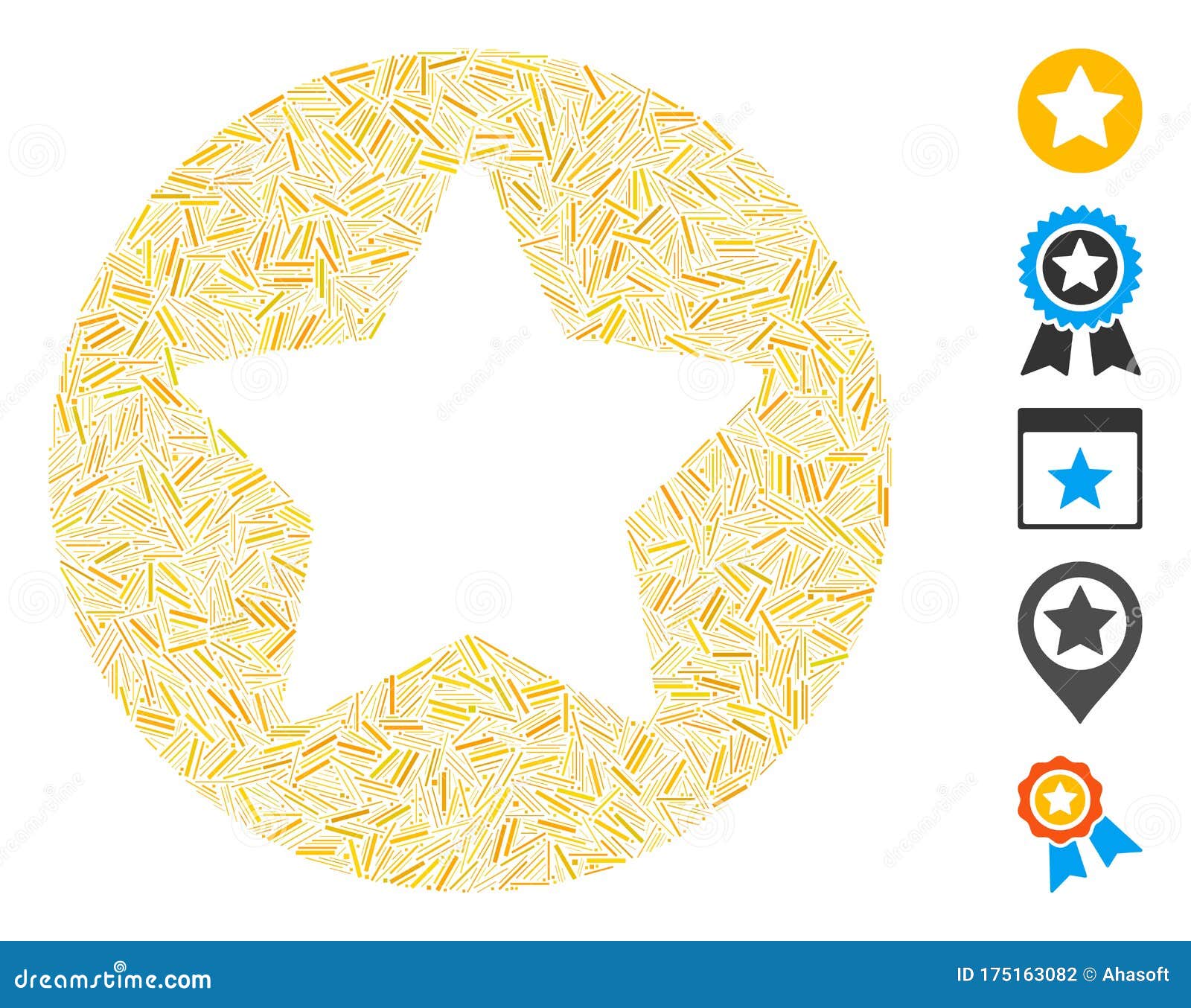 Dash Mosaic Rounded Star stock photo. Image of dash - 175163082