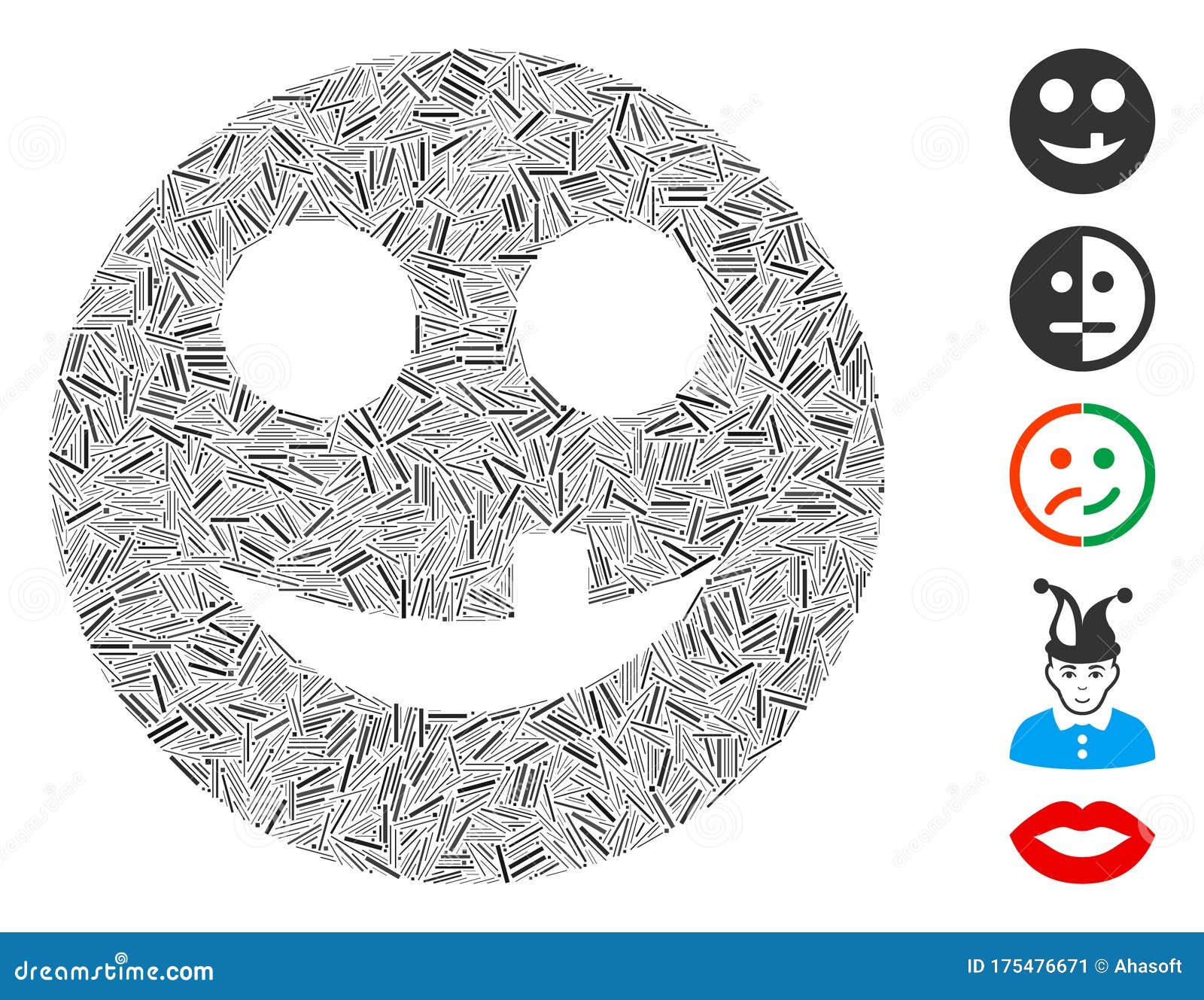 Dash Mosaic Toothless Smiley Stock Illustration - Illustration of ...