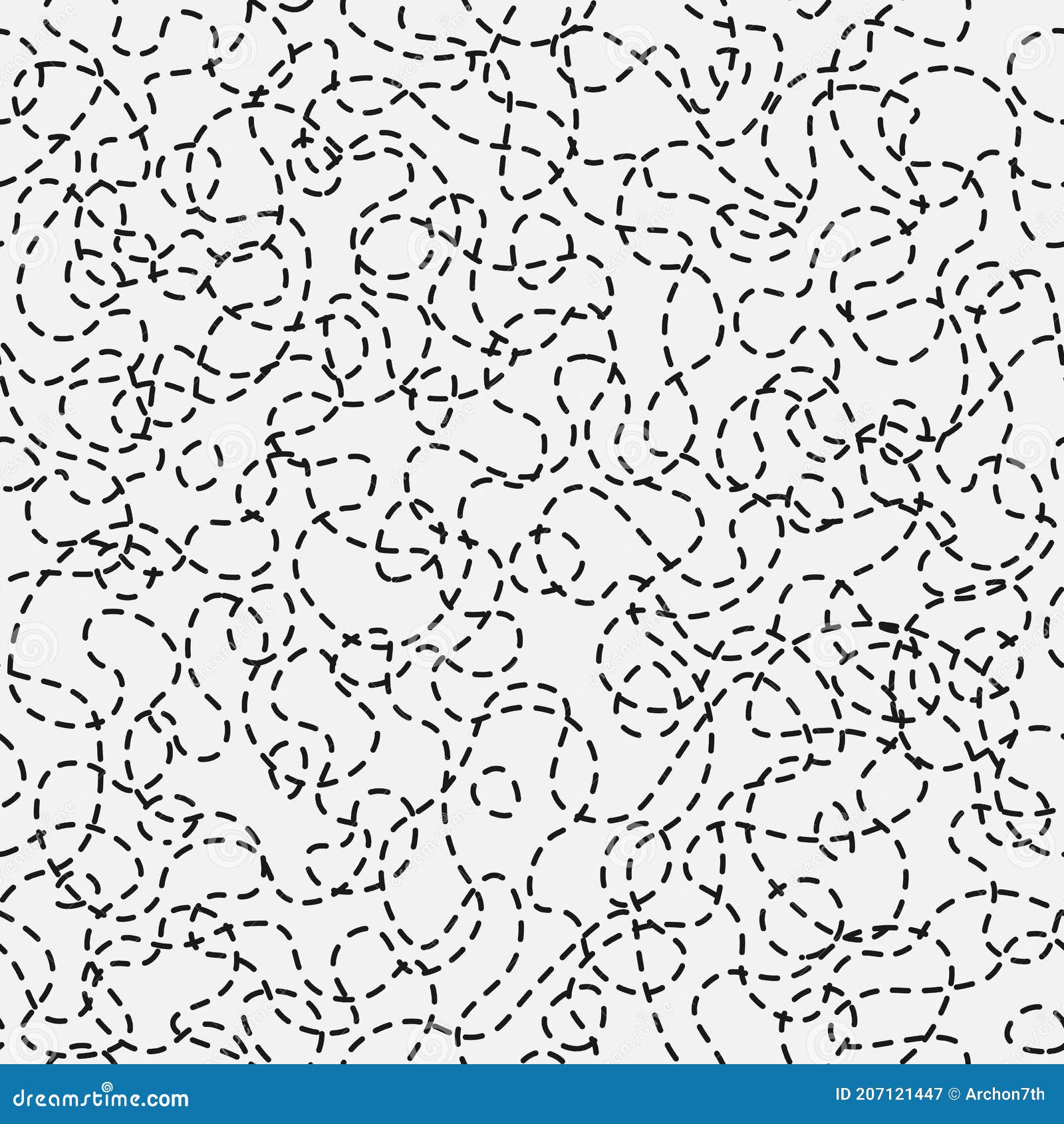 Dash, Stroke, Stripe Path Lines. Colorless Dotted Lines Curves Seamless ...