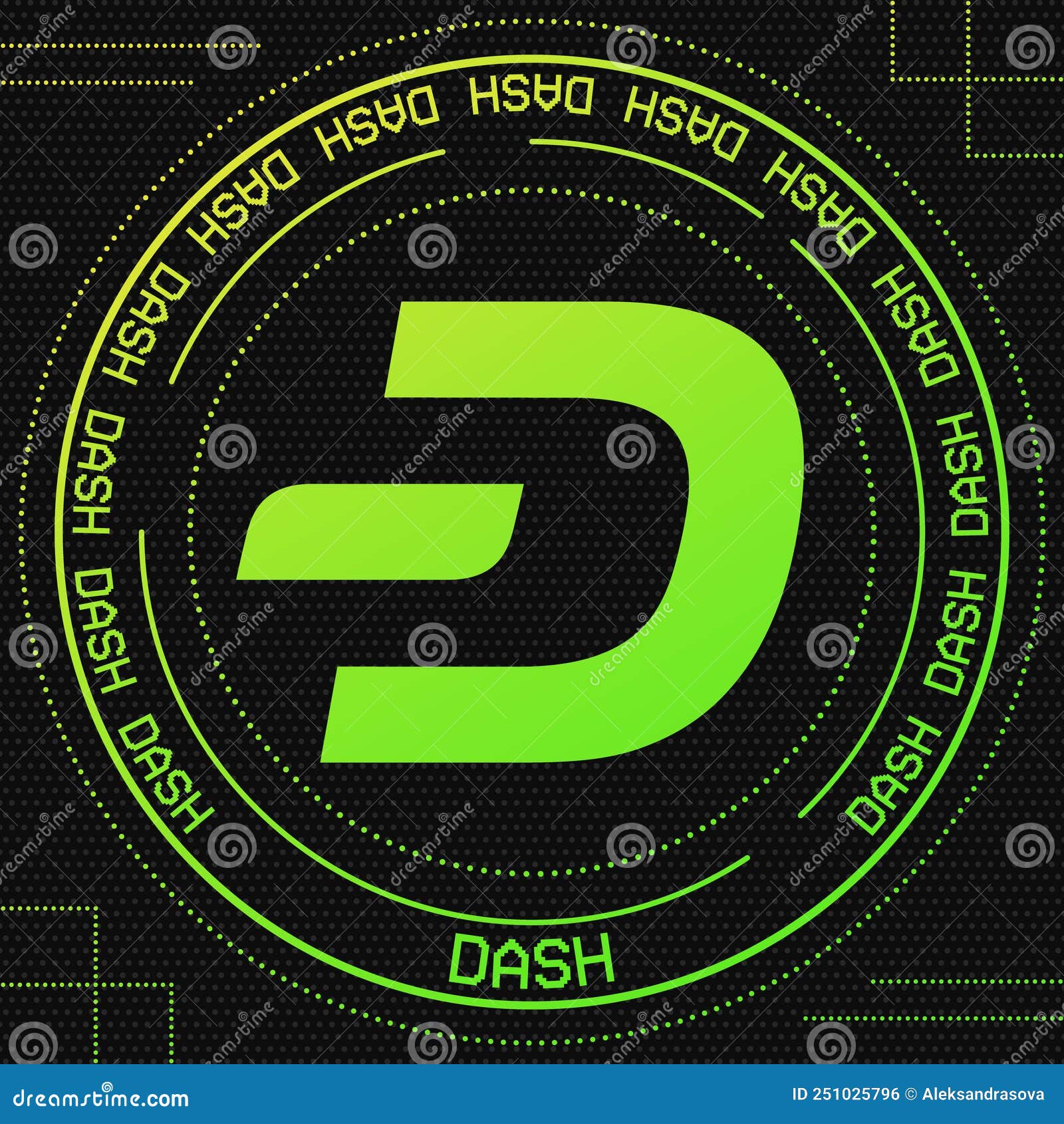 Dash Vector Symbol With Cryptocurrency Themed Background Design ...