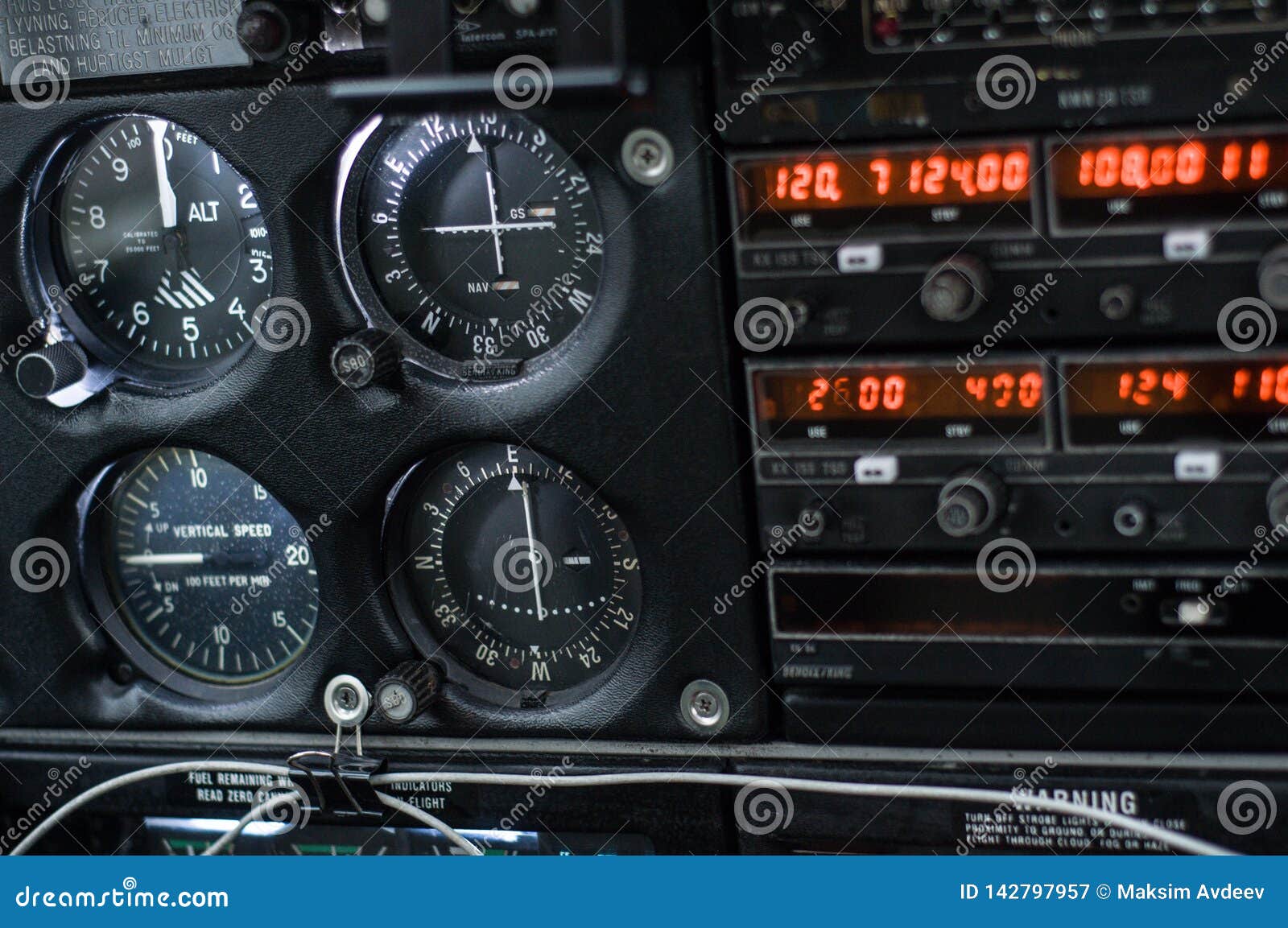 Dashboard in Airplane Cabin Stock Image - Image of flyer, numbers ...