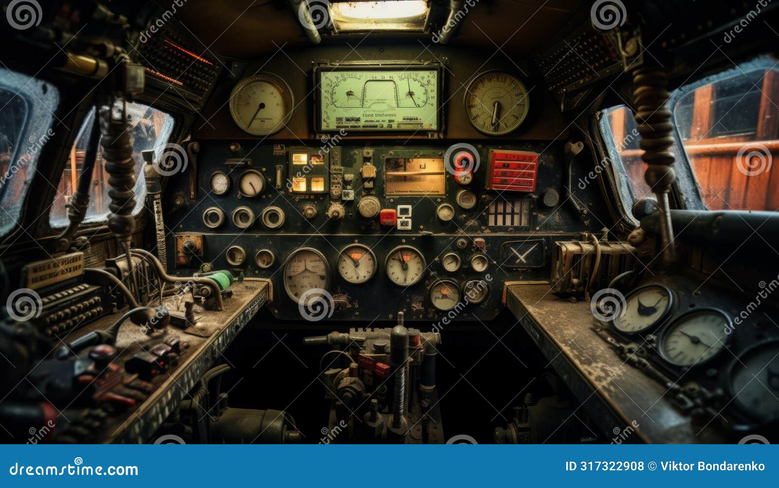 Dashboard in the Cabin of a Locomotive Stock Photo - Image of drive ...