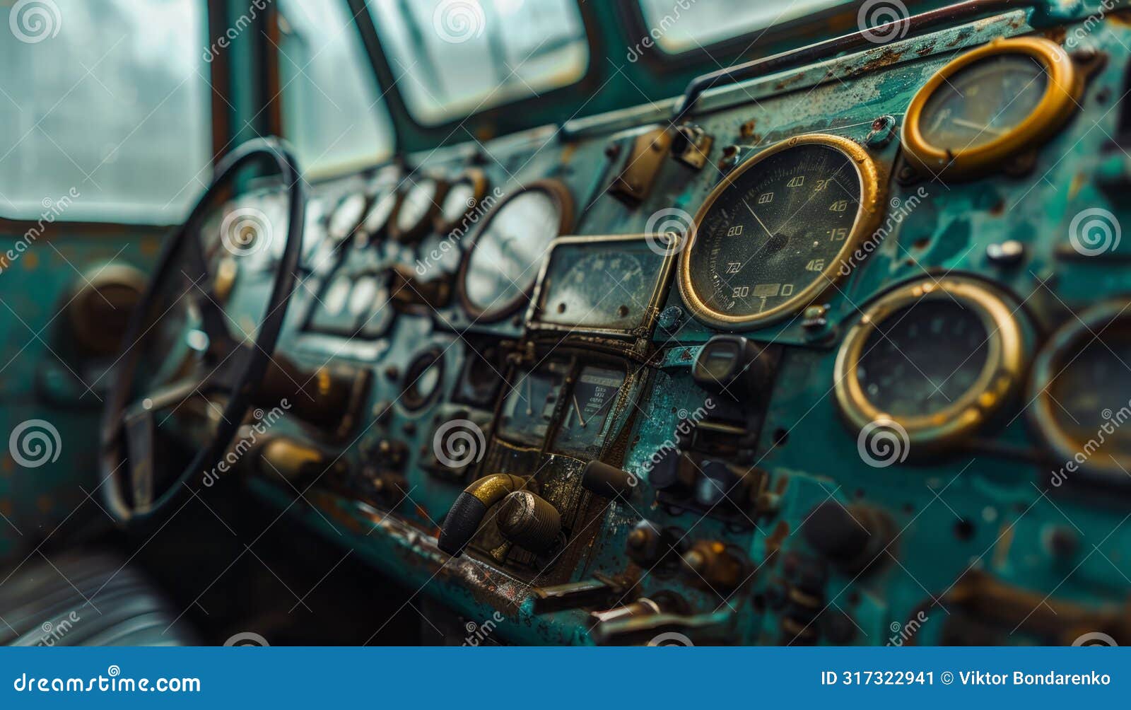Dashboard in the Cabin of a Locomotive Stock Image - Image of cockpit ...