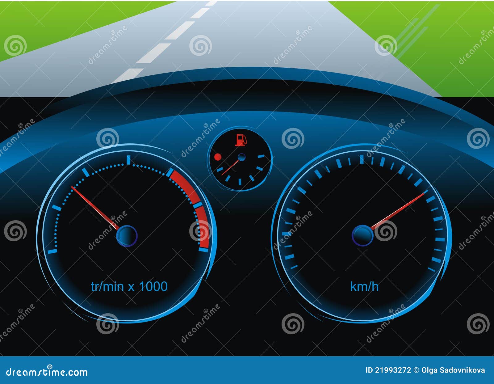 Dashboard car stock vector. Illustration of arrow, auto - 21993272
