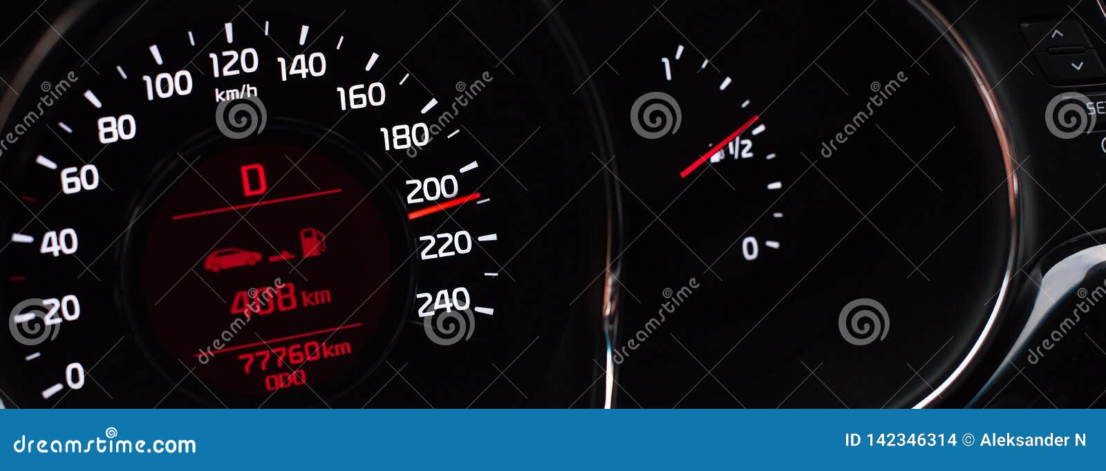 Dashboard Car View from the Inside Stock Photo - Image of indicator ...