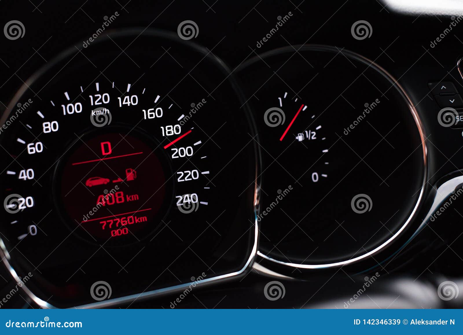 Dashboard Car View from the Inside Stock Image - Image of analogous ...