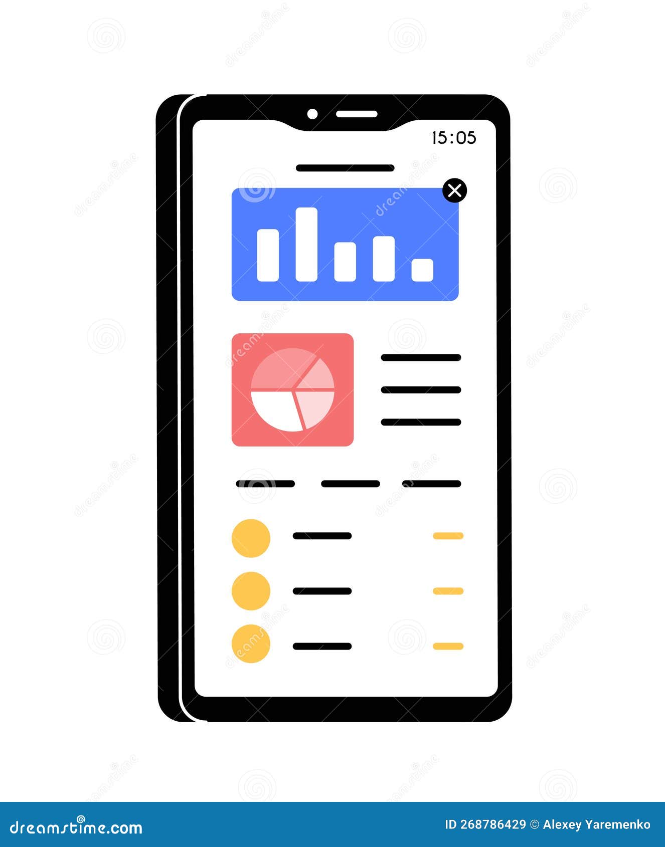 Dashboard Design for Smartphone Stock Vector - Illustration of ...