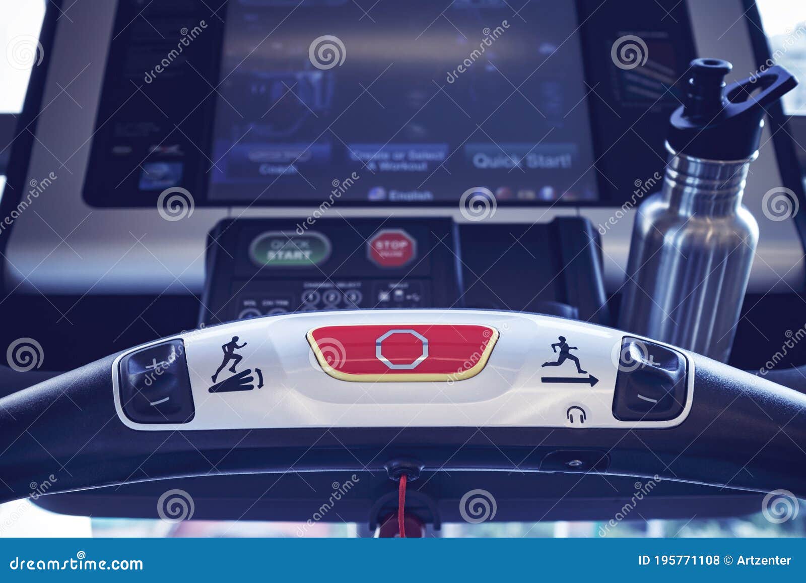 Dashboard Detail of Treadmill or Running Machine in Use Stock Photo ...