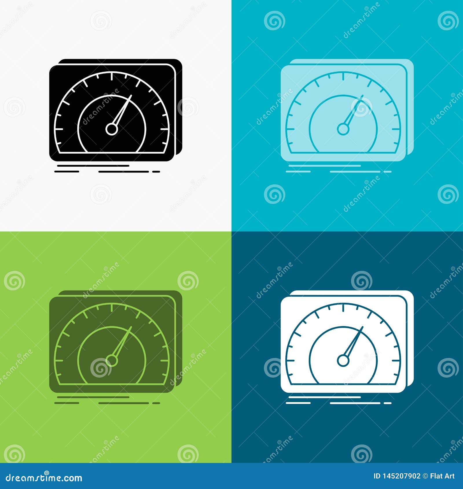Dashboard, Device, Speed, Test, Internet Icon Over Various Background ...