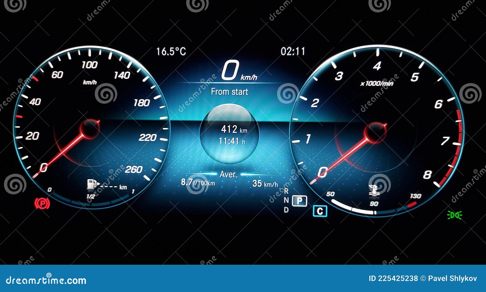 Dashboard Display Showing Hybrid Charging On A 2021 Toyota Corolla ...