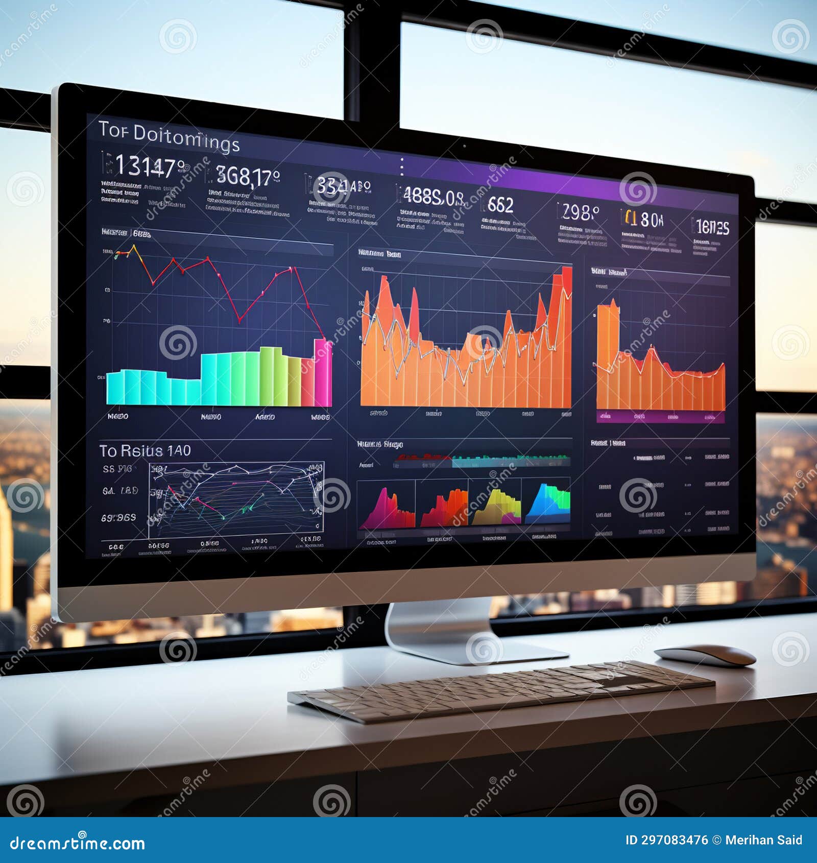 Dashboard Displays a Variety of Data Analytics Graphs, AI Generative ...