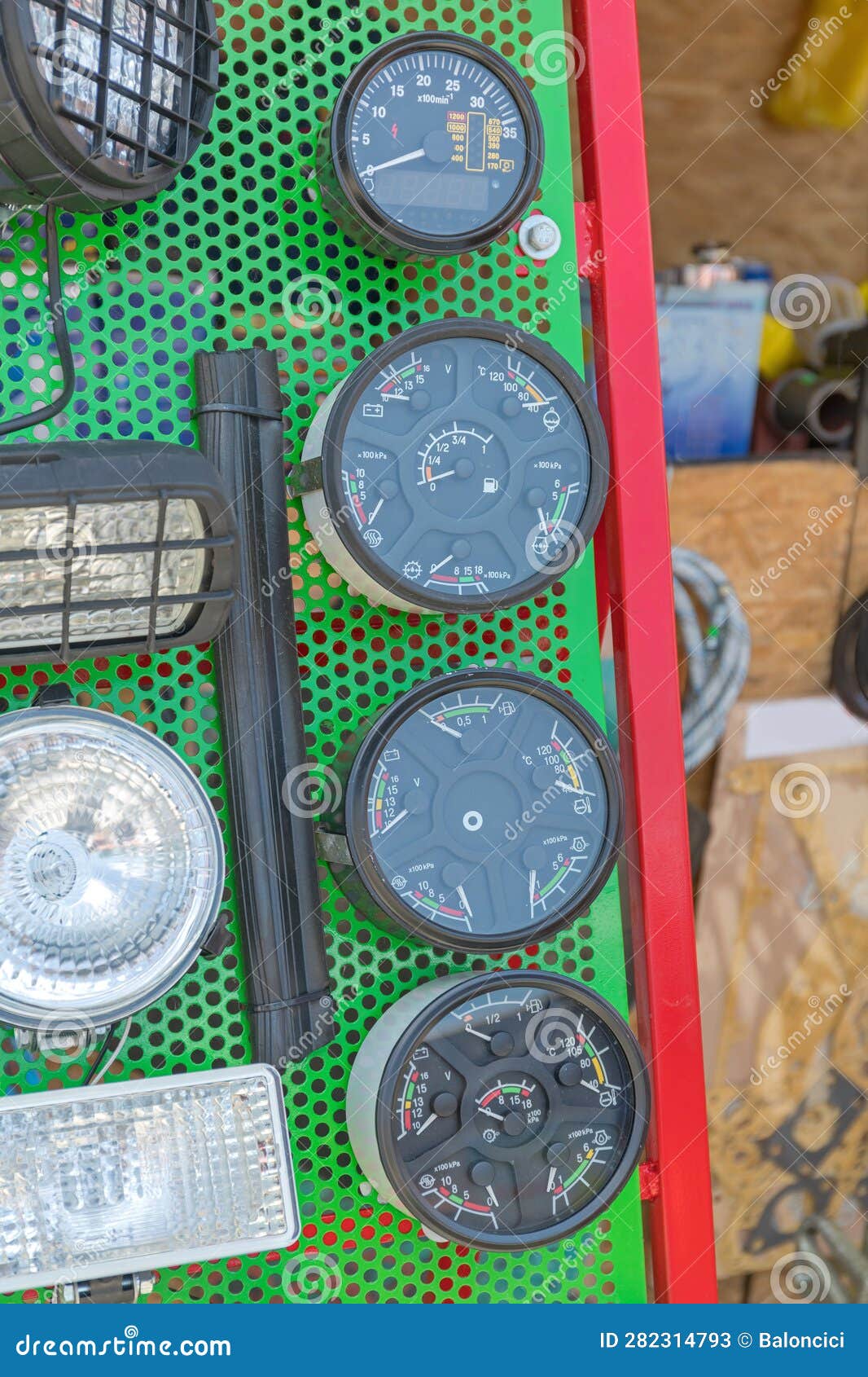 Dashboard Gauges Tractor stock image. Image of industry - 282314793