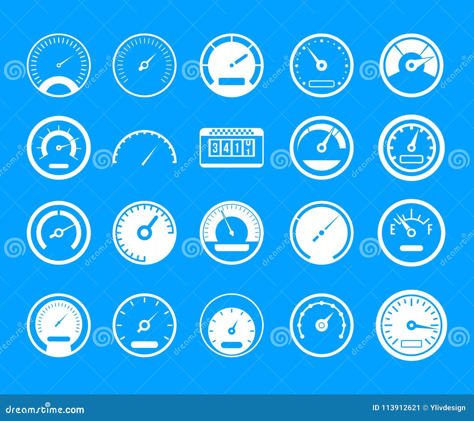 Dashboard Icon Blue Set Vector Stock Vector - Illustration of element ...