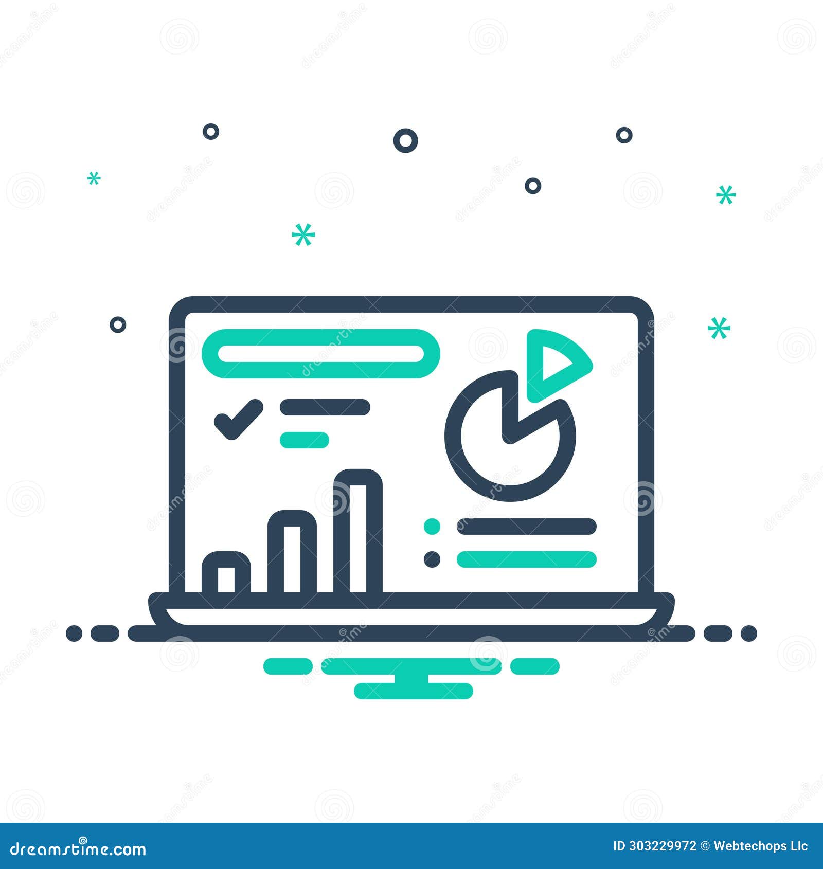 Mix Icon for Dashboard, Business and Monitor Stock Illustration ...