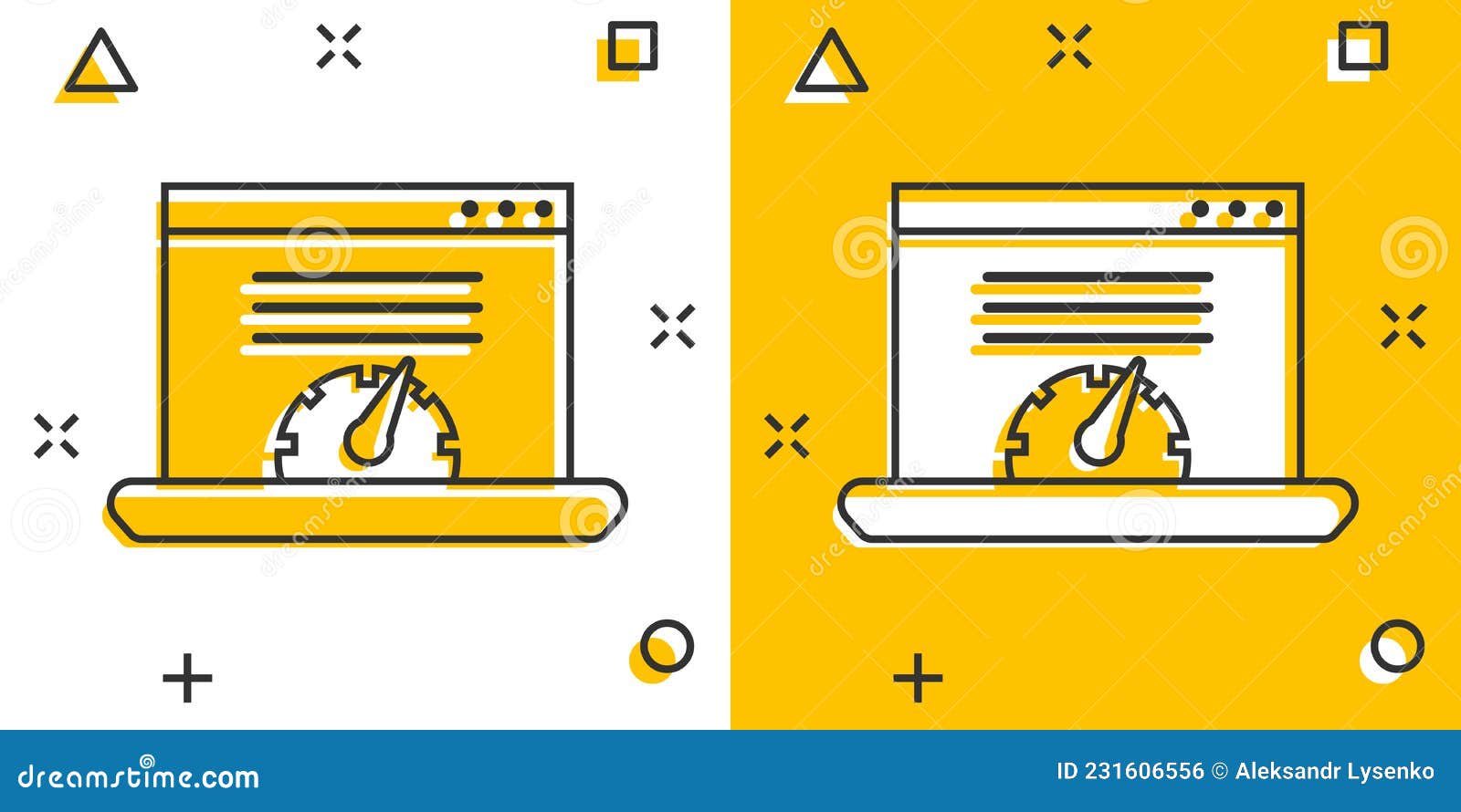 Dashboard Icon in Comic Style. Finance Analyzer Cartoon Vector ...