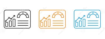 Dashboard Icon Thin Line Illustration Set Stock Vector - Illustration ...