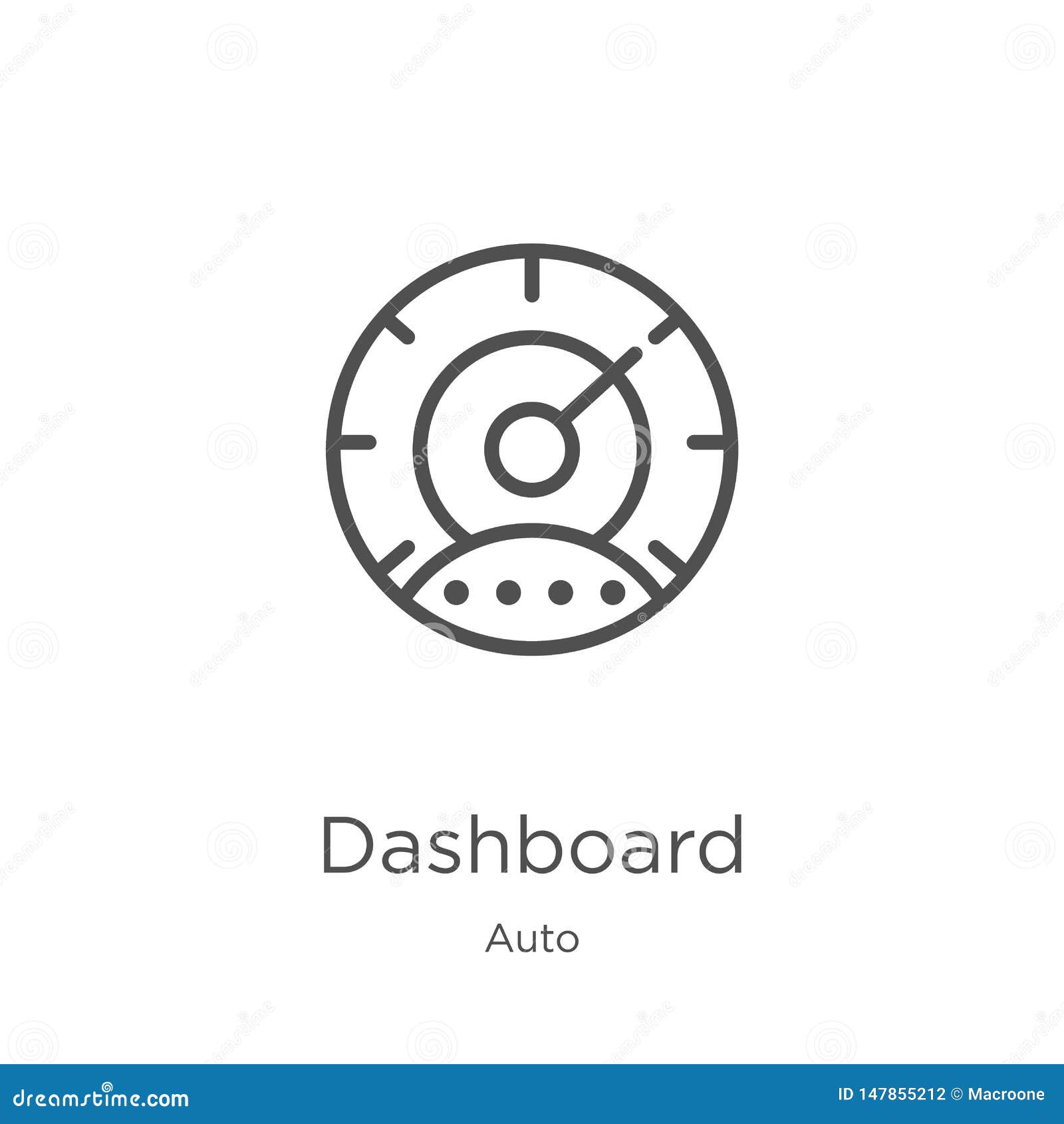 Dashboard Icon Vector from Auto Collection. Thin Line Dashboard Outline ...