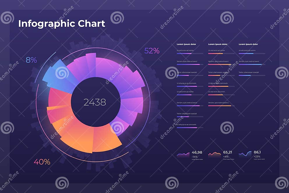 Dashboard Infographic Template with Modern Design Annual Statistics ...