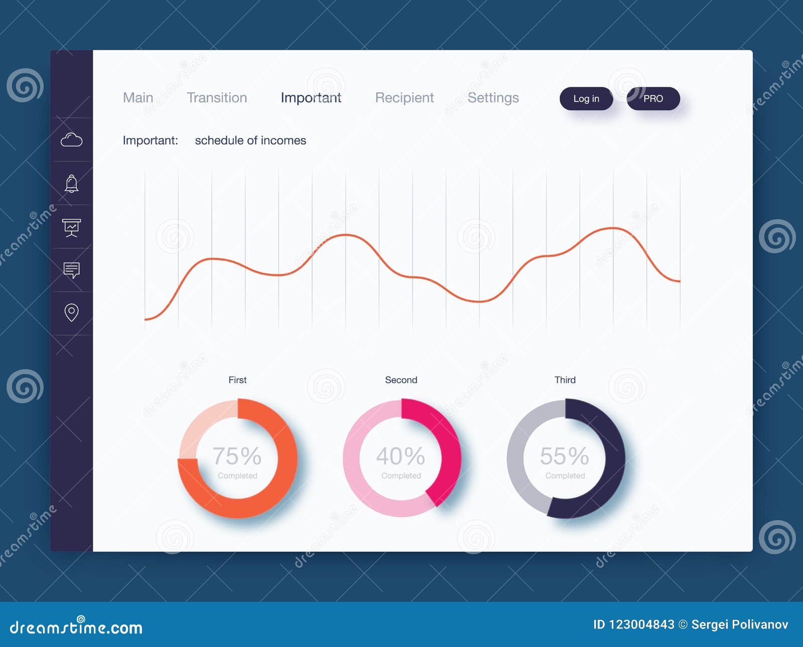Dashboard Infographic Template with Modern Design Stock Vector ...