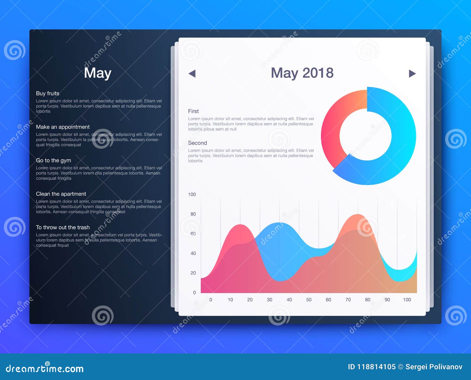 Dashboard Infographic Template with Modern Design Stock Vector ...