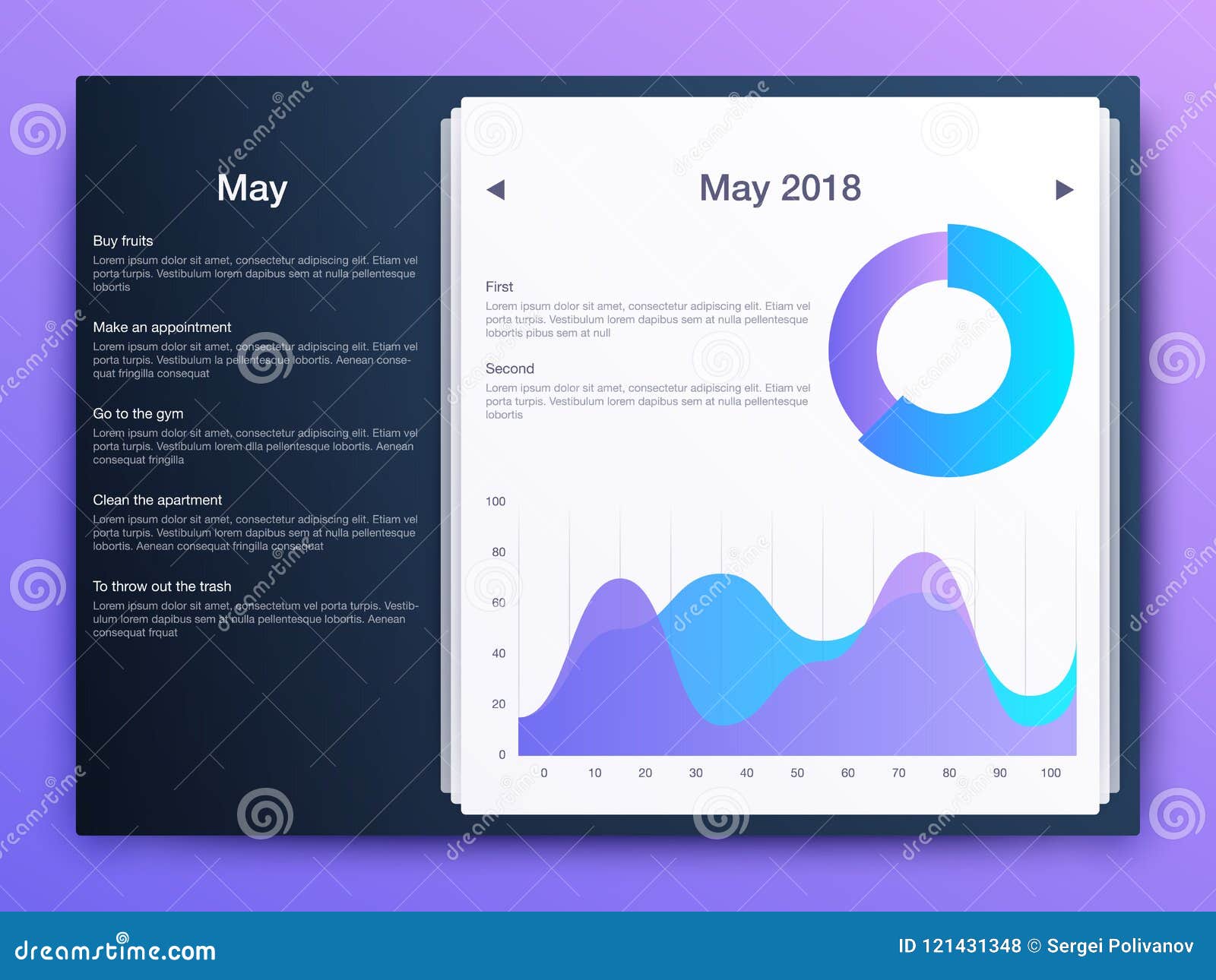 Dashboard Infographic Template with Modern Design Stock Vector ...