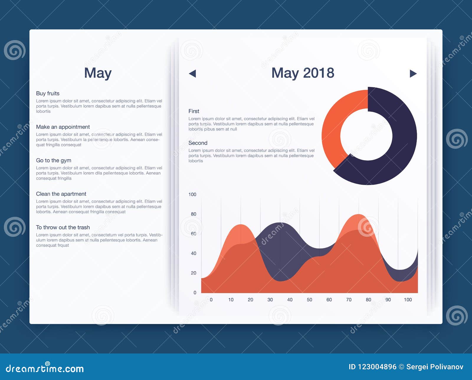 Dashboard Infographic Template with Modern Design Stock Vector ...