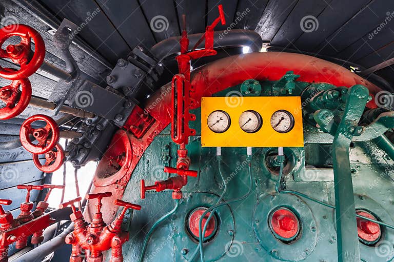The Dashboard Inside the Driver S Cabin of a Thermal Train Stock Image ...