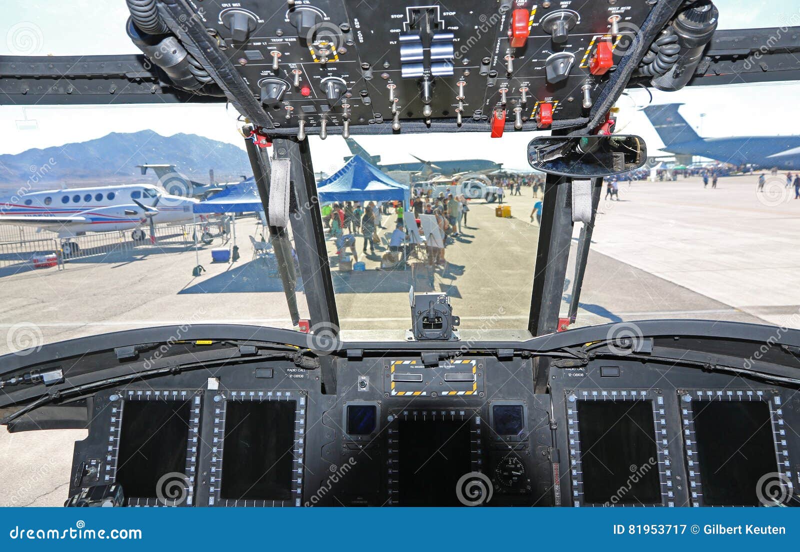 Dashboard Inside a Military Helicopter Stock Image - Image of control ...