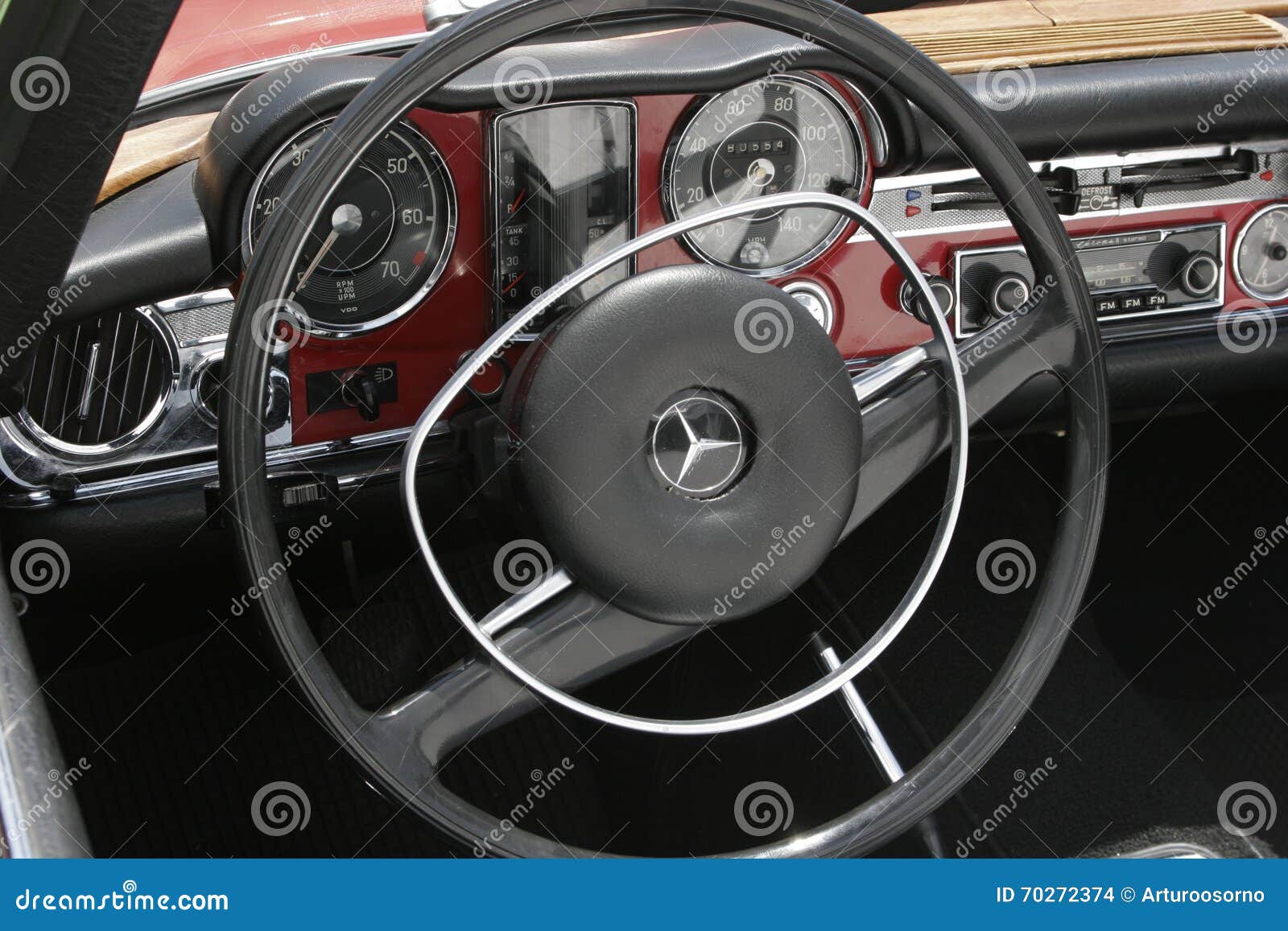 Dashboard of a Mercedes Benz Editorial Stock Image - Image of radio ...