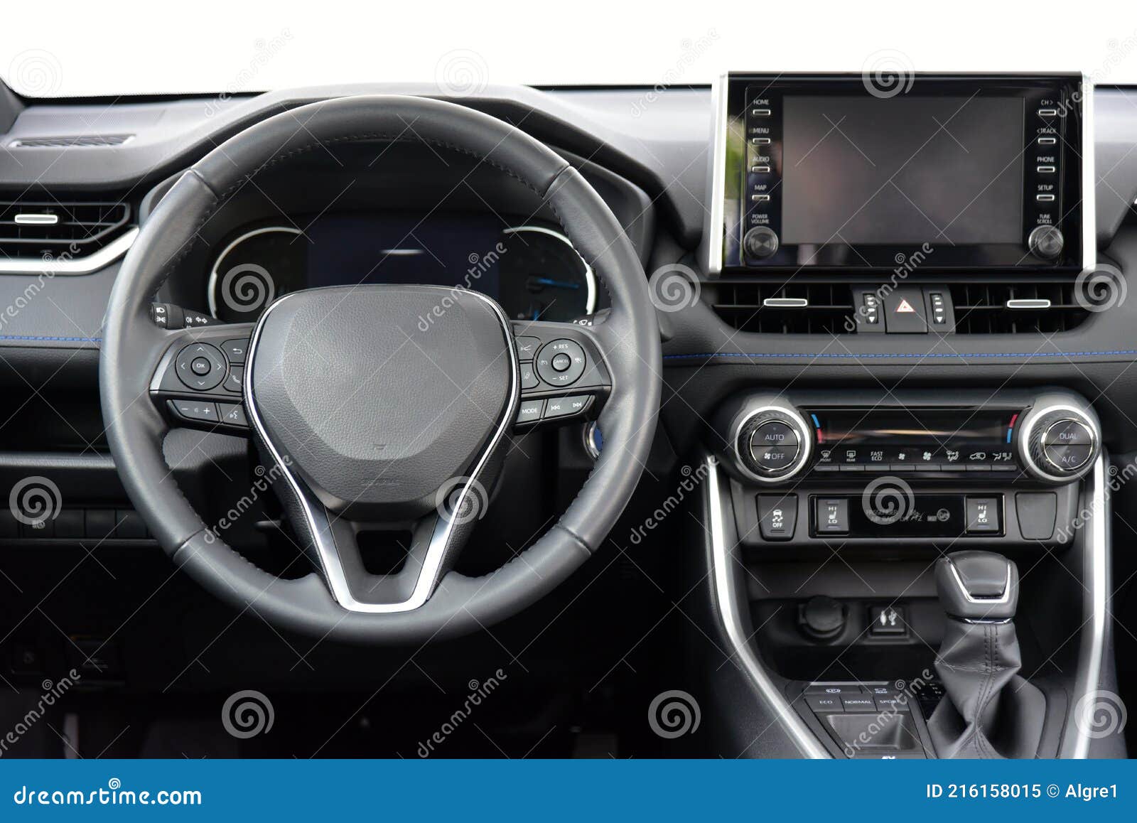 Dashboard of a modern car stock image. Image of comfortable - 216158015