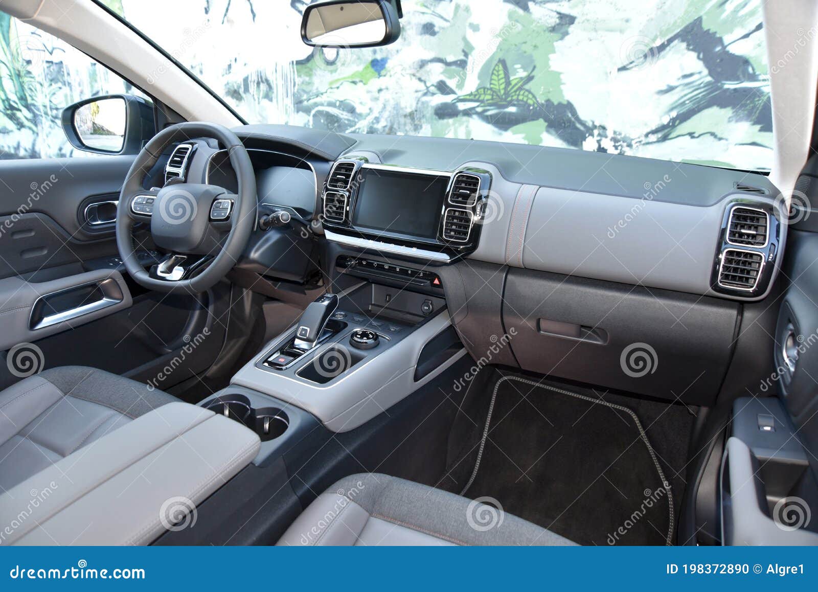 Dashboard of a Modern SUV. Interior of a Modern SUV. Stock Photo ...