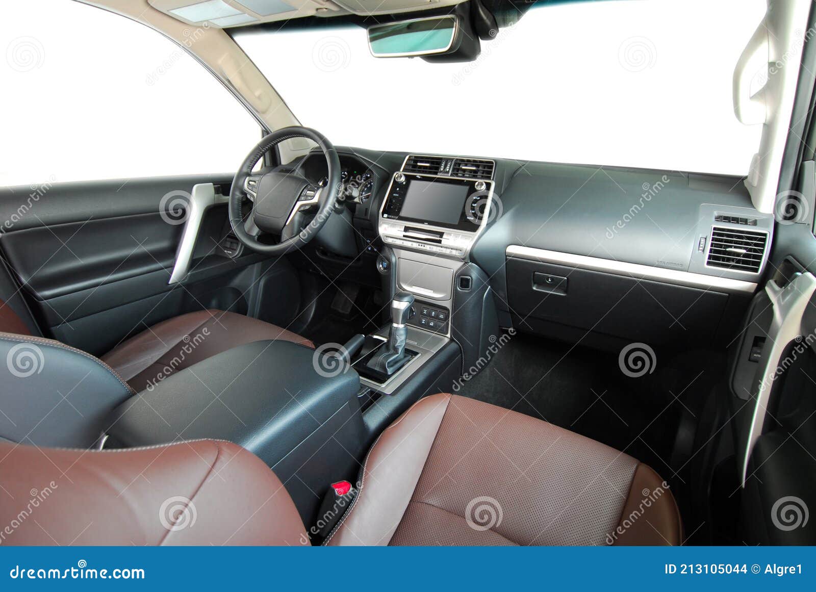 Dashboard of a Modern SUV. Interior of a Modern SUV. Stock Photo ...
