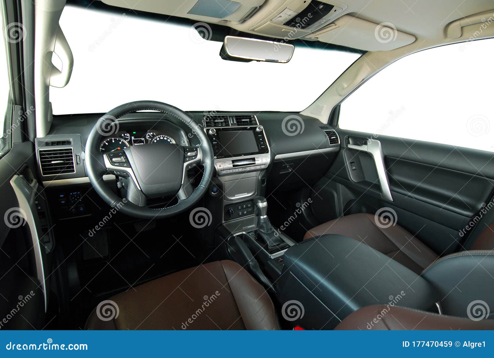 Dashboard of a modern SUV stock image. Image of seat - 177470459