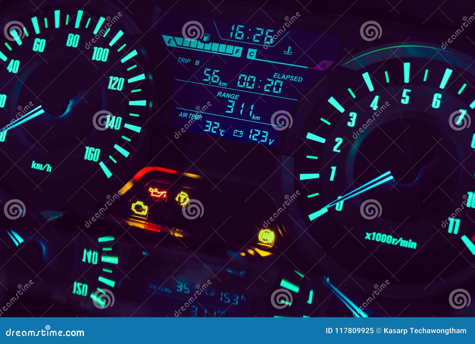 Car Dashboard With Focus On Engine Start Stop Button, Modern Car ...