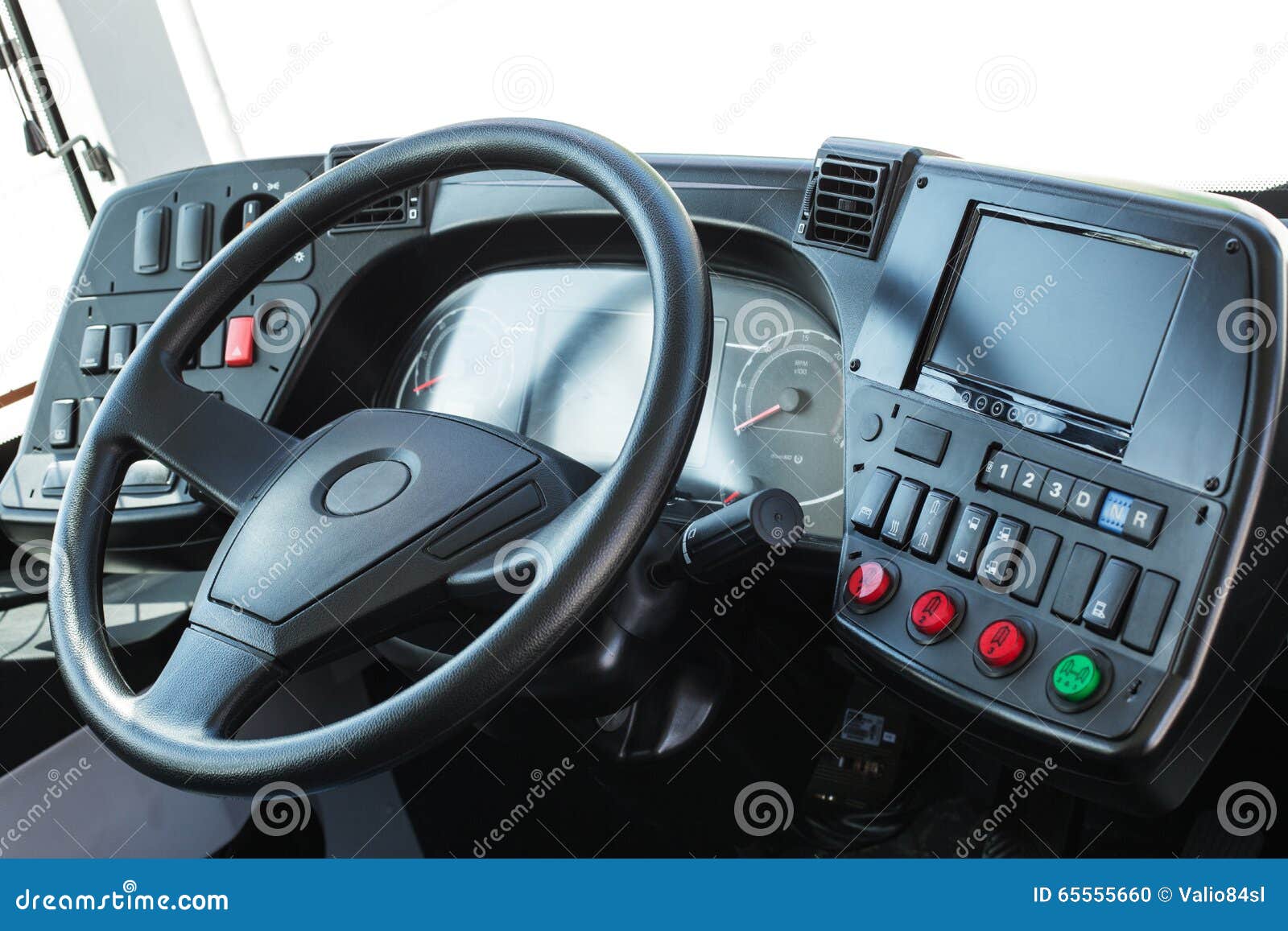 Dashboard with Navigation of an Autobus. Modern Auto Control Pan Stock ...