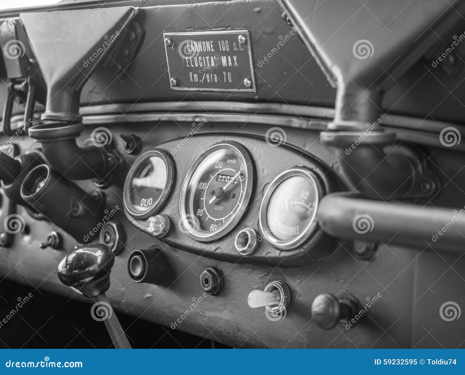 Dashboard of an Old Military Jeep. Stock Image - Image of khaki, retro ...
