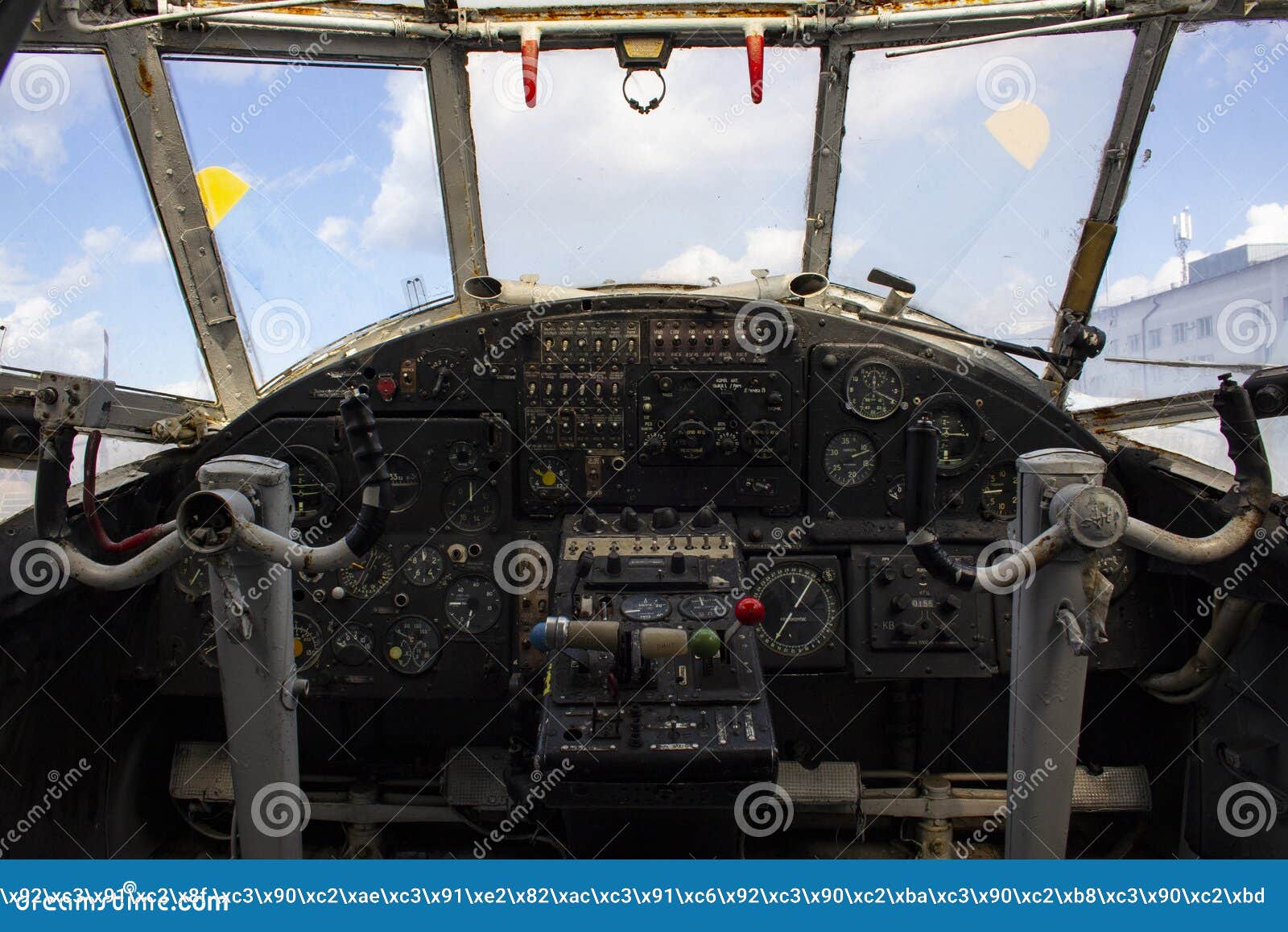 In the Cockpit of an Old Plane Stock Photo - Image of cockpit, aircraft ...