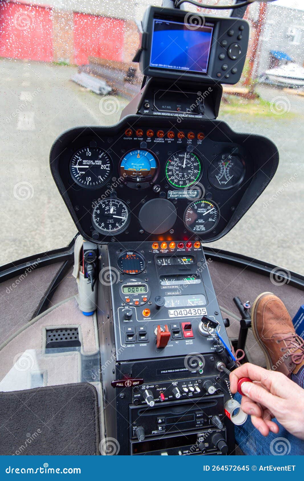 Dashboard Panel in Helicopter Cockpit Stock Image - Image of airplane ...