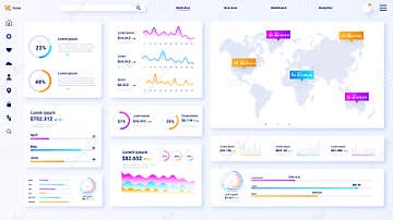 Dashboard Panel White Poster Vector Stock Vector - Illustration of data ...