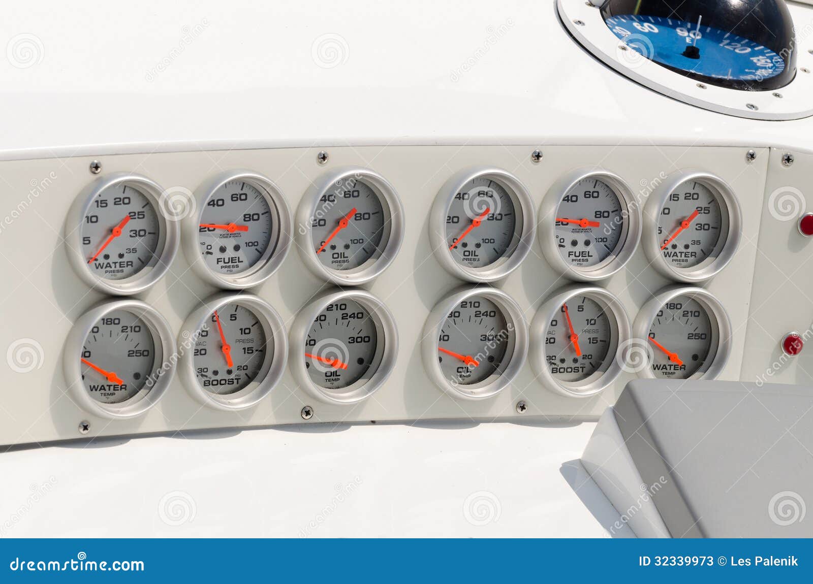 Dashboard In A Power Boat Stock Photos - Image: 32339973