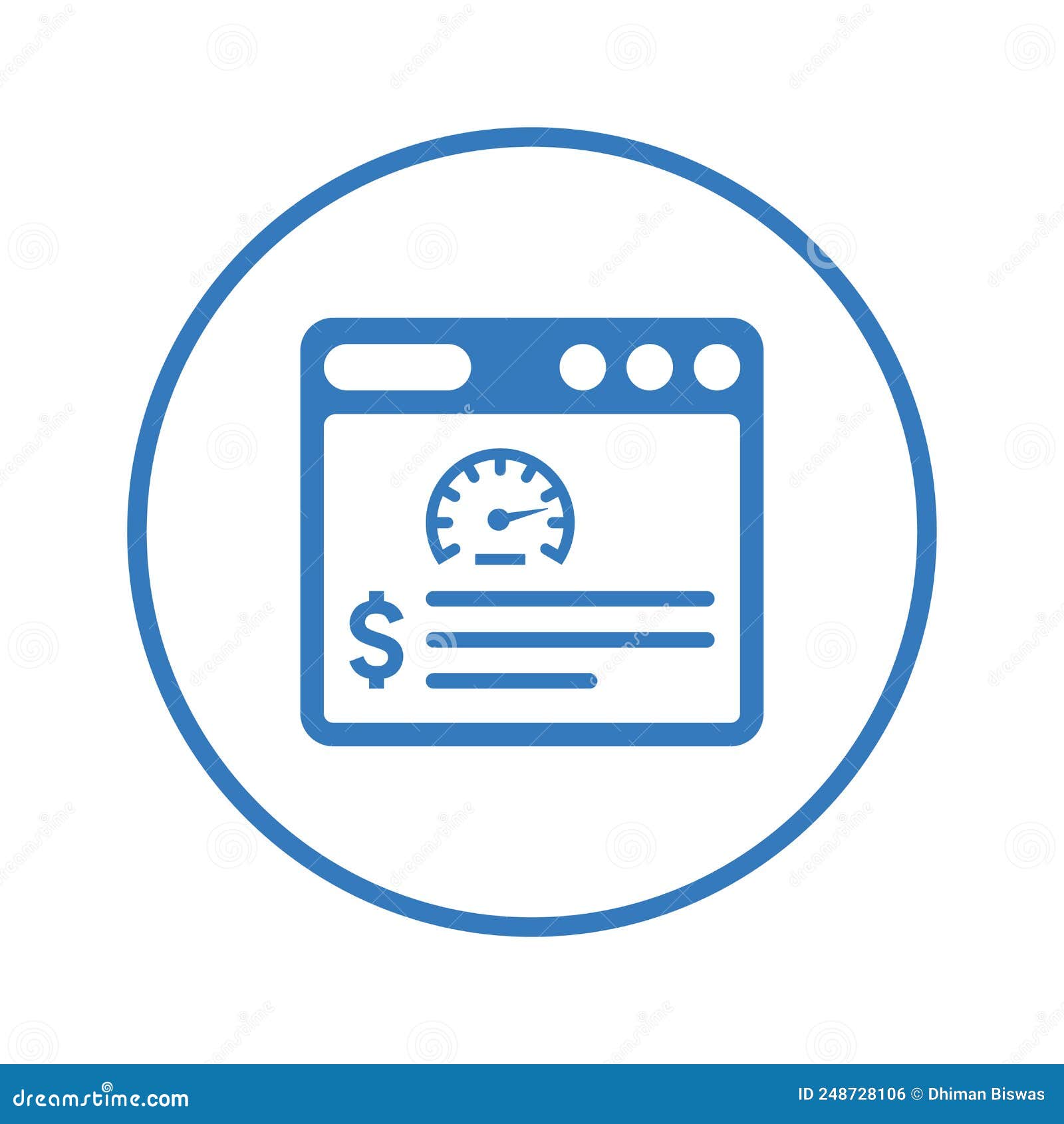 Dashboard, Project, Speed Icon. Blue Color Design Stock Illustration ...